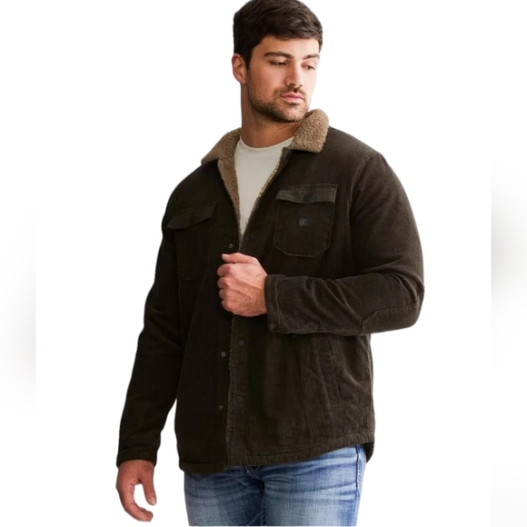 Roark | Jackets & Coats | Roark Hebrides Shacket In Dark Brown Mens ...